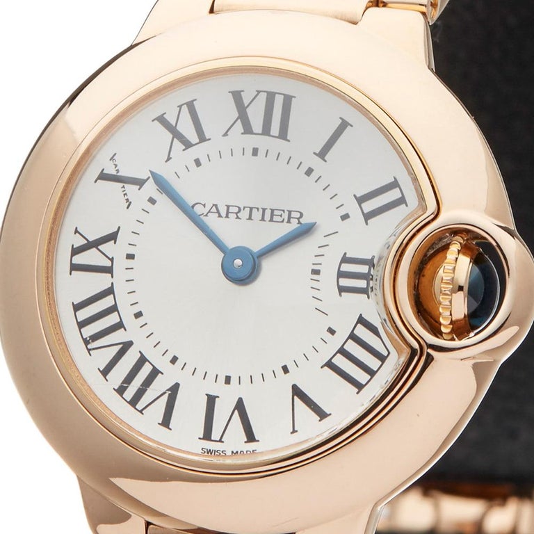 2010s Cartier Ballon Bleu Rose Gold 3007 or W69002Z2 Wristwatch at 1stDibs