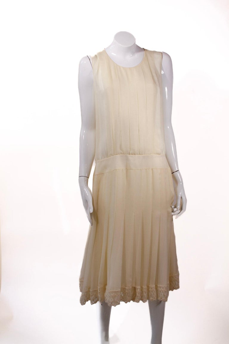 2010s Chanel Silk Drop Waist Dress For Sale at 1stDibs