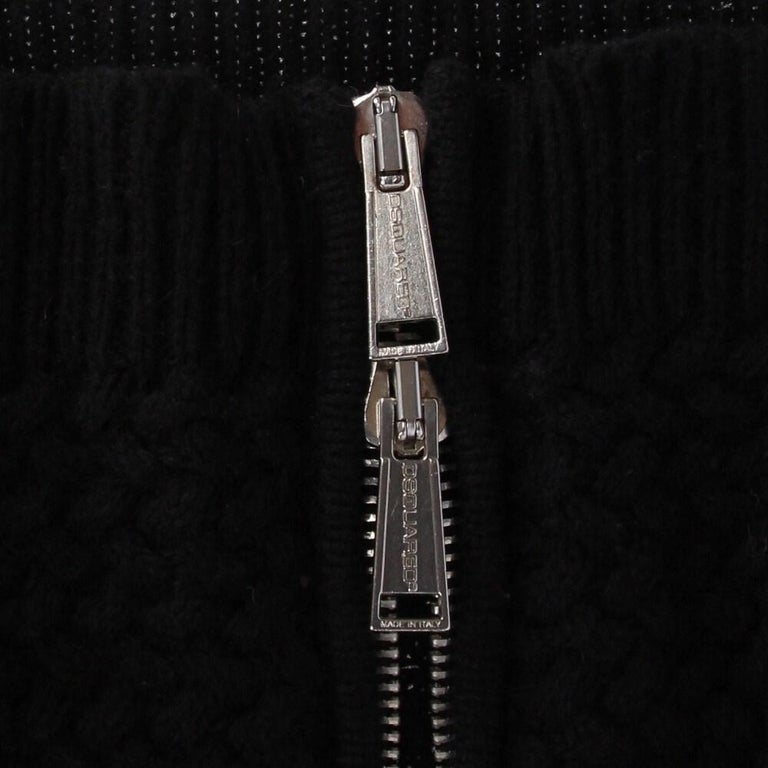 2010s Dsquared2 black wool and cashmere blend knitted cardigan For Sale ...