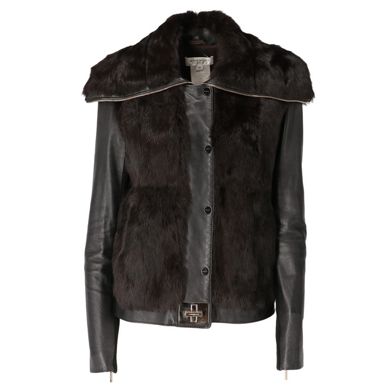 2010S Givenchy Black Fur Leather Jacket at 1stDibs
