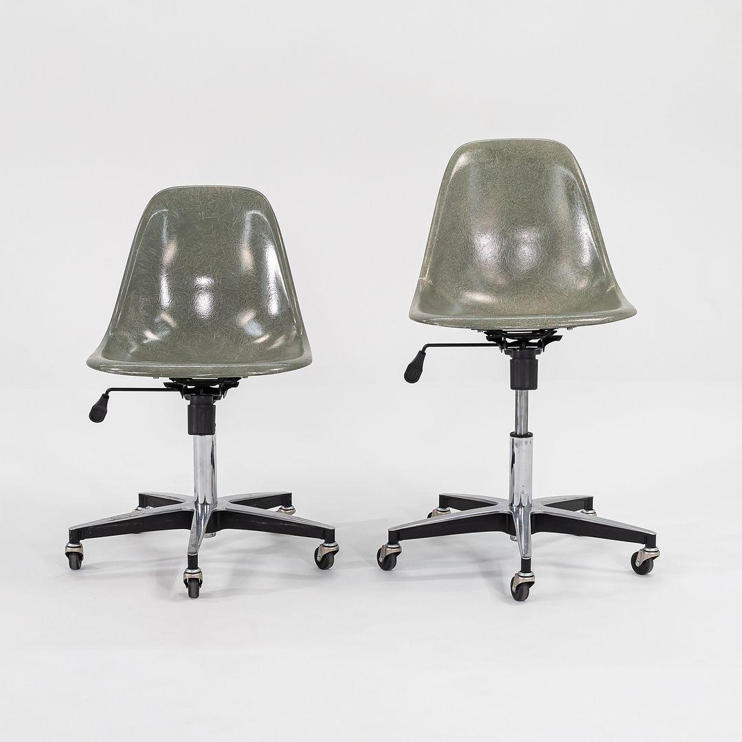 2010s Modernica Eames Fiberglass Side Shell Chairs with Rolling Office ...