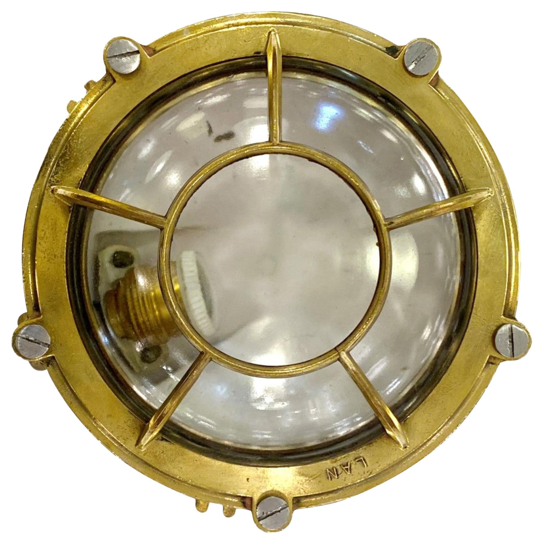 Brass Ships Bulkhead Ceiling Brass Light For Sale at 1stDibs