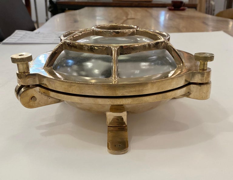 Round Brass Nautical Ship Light Sconce Quantity Available with Cage ...