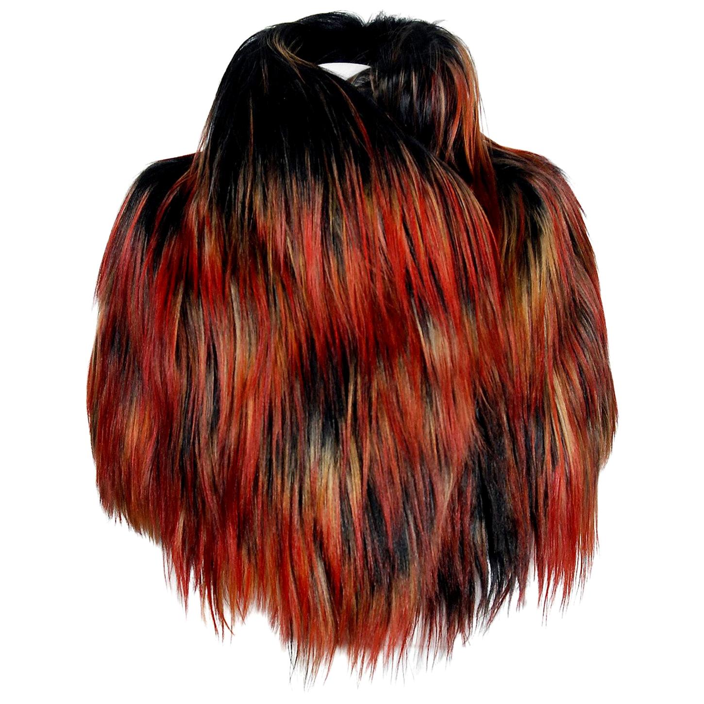 2011 Ann Demeulemeester Runway Ombre Goat Fur Cropped Vest Bolero ...