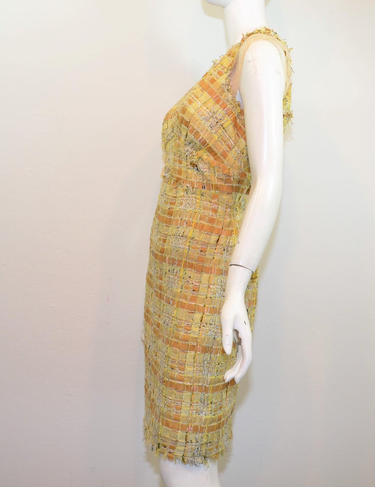 2011 Chanel Yellow Ribbon Tweed Dress at 1stDibs