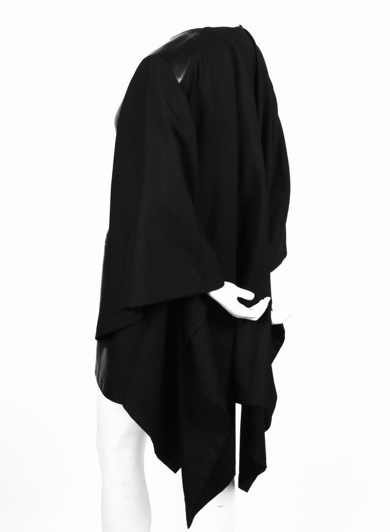 2011 JUNYA WATANABE COMME DES GARCONS wool and leather runway cape coat ...