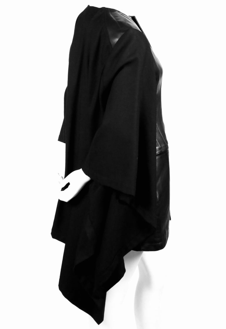 2011 JUNYA WATANABE COMME DES GARCONS wool and leather runway cape coat ...