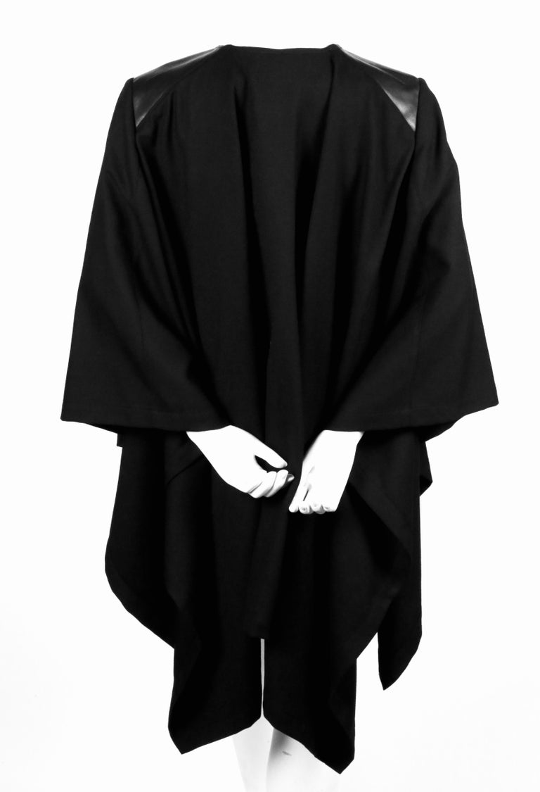 2011 JUNYA WATANABE COMME DES GARCONS wool and leather runway cape coat ...