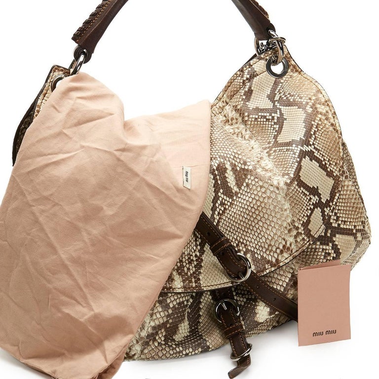 2011 Mui Mui Python Leather Aviator Hobo Bag at 1stDibs | hobo handbags ...