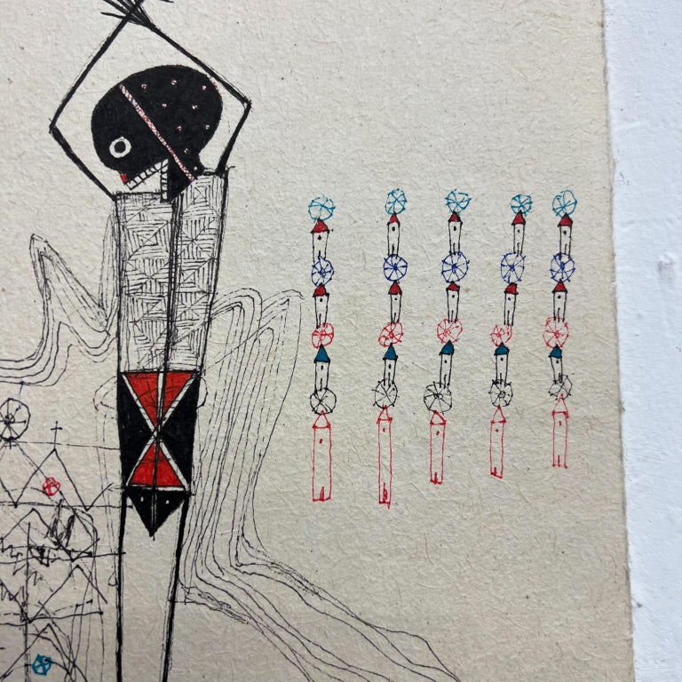 2011 Original Modern Art from Oaxaca Ink Drawing 2 on Custom Paper For ...