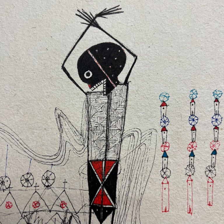 2011 Original Modern Art from Oaxaca Ink Drawing 2 on Custom Paper For ...