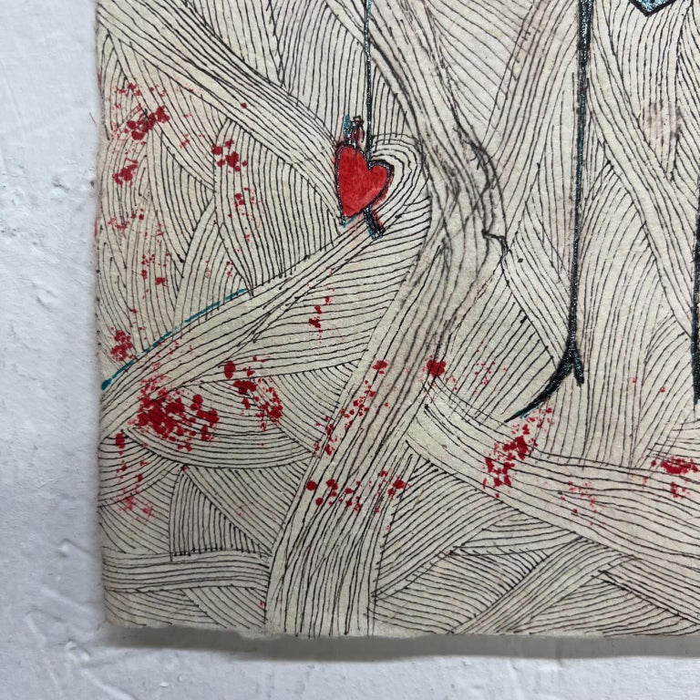 2011 Original Modern Art from Oaxaca Ink Drawing 1 on Custom Paper ...