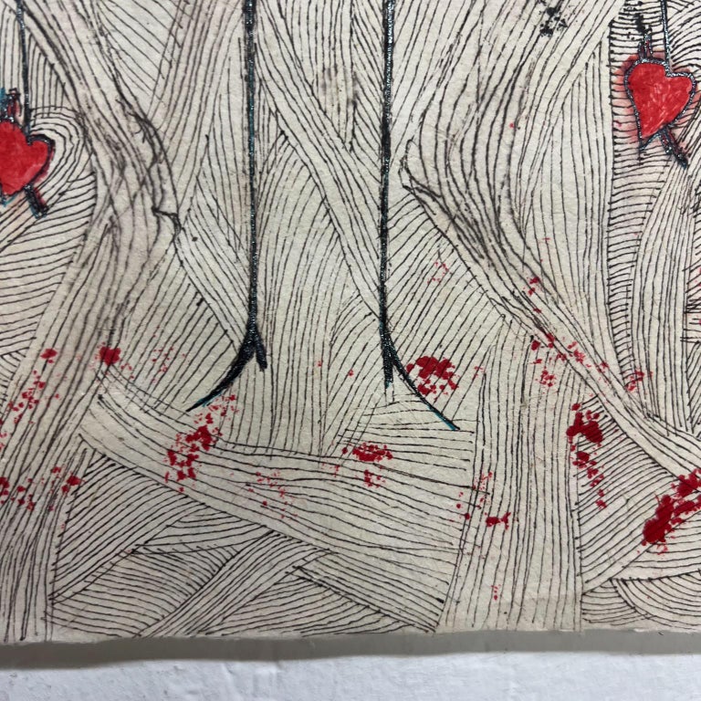 2011 Original Modern Art from Oaxaca Ink Drawing 1 on Custom Paper ...