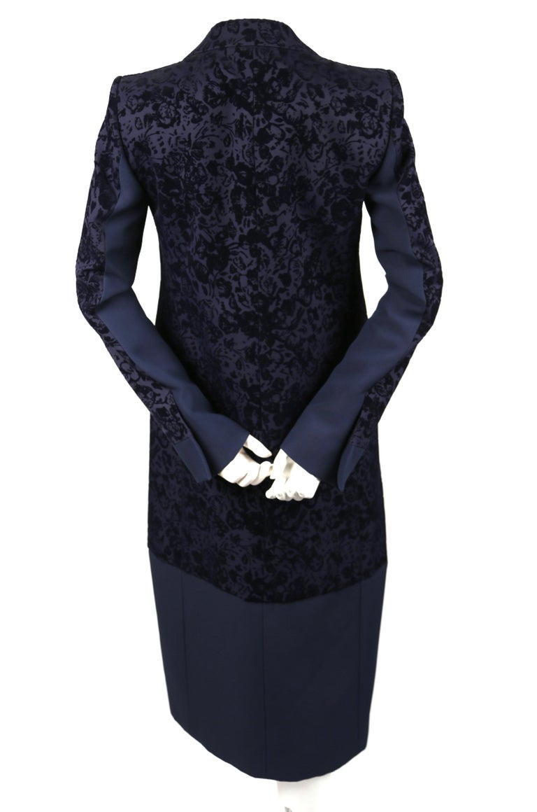 2013 CELINE by PHOEBE PHILO navy floral flocked coat at 1stDibs