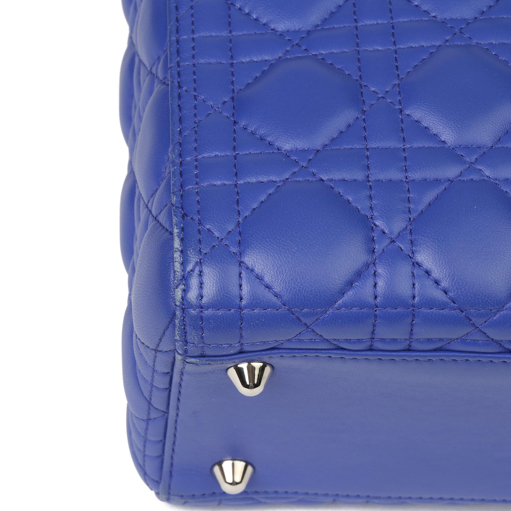 2013 Christian Dior Purple Quilted Lambskin Leather Lady Dior GM at 1stDibs