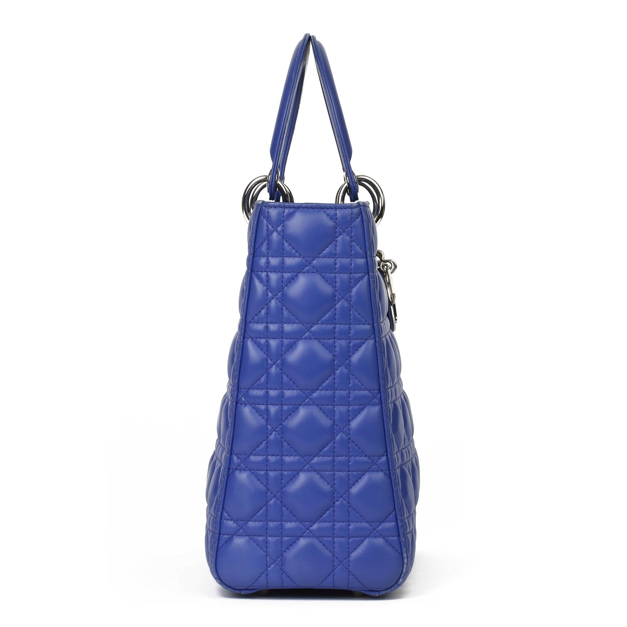 2013 Christian Dior Purple Quilted Lambskin Leather Lady Dior GM at 1stDibs