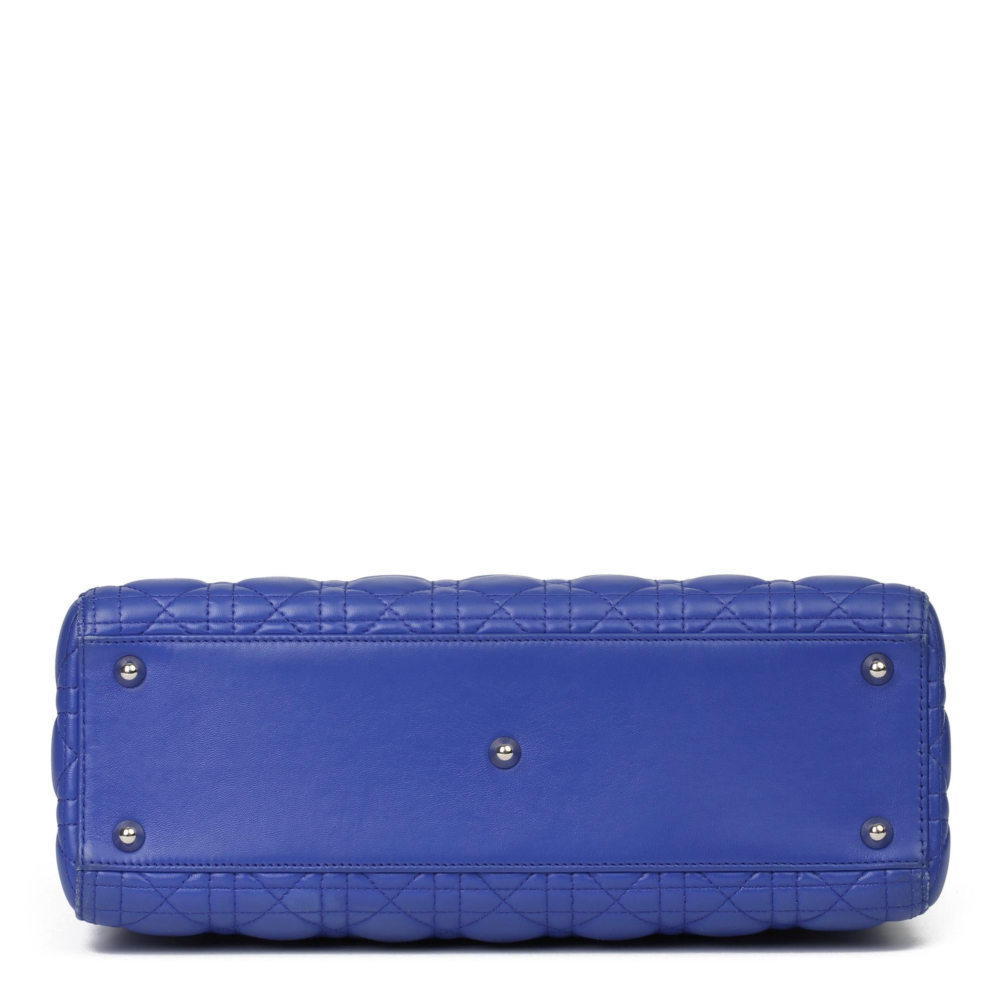 2013 Christian Dior Purple Quilted Lambskin Leather Lady Dior GM at 1stDibs