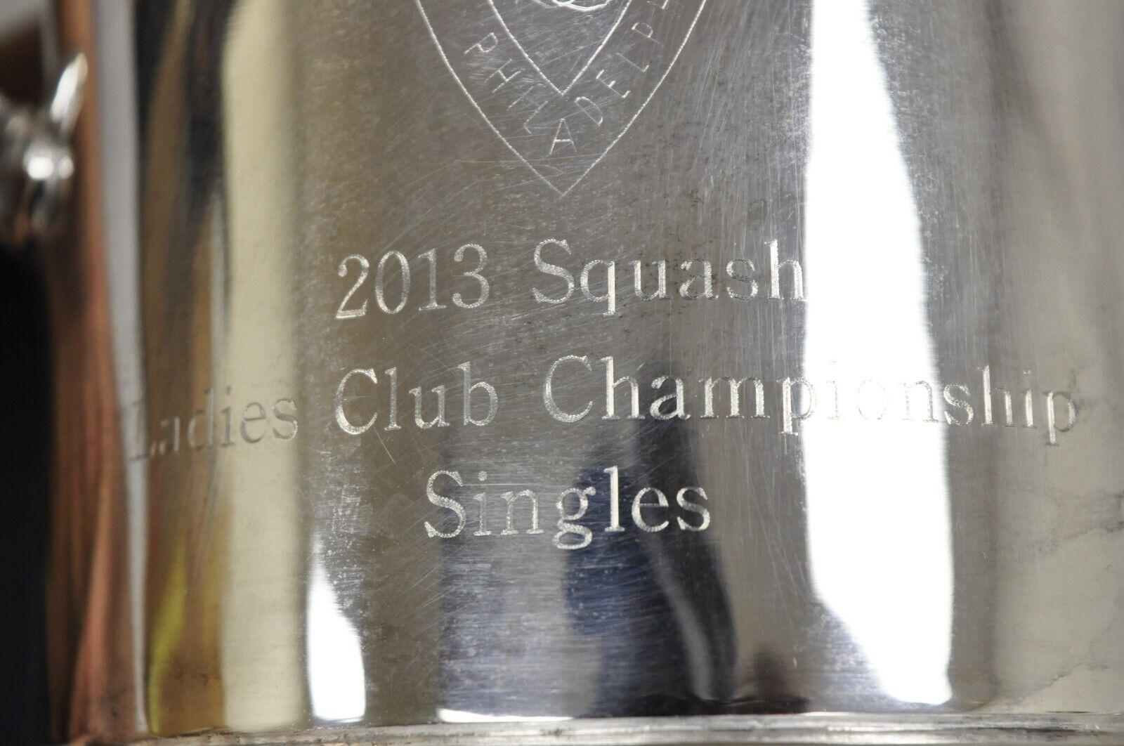 2013 Squash Racquet Club of Phila Silver Plated Award Trophy Cup Wine ...