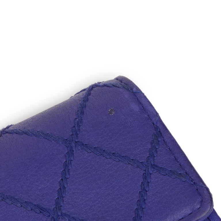 2014 Chanel Electric Blue Quilted Lambskin Wallet at 1stDibs