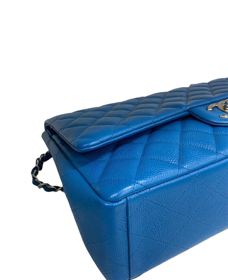 2014 Chanel Maxi Jumbo Blue Shoulder Bag For Sale at 1stDibs