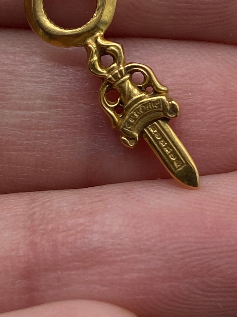 2014 Chrome Hearts 22K Yellow Gold Hoop Earrings at 1stDibs | chrome ...