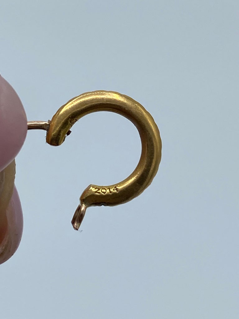 2014 Chrome Hearts 22K Yellow Gold Hoop Earrings at 1stDibs | chrome ...