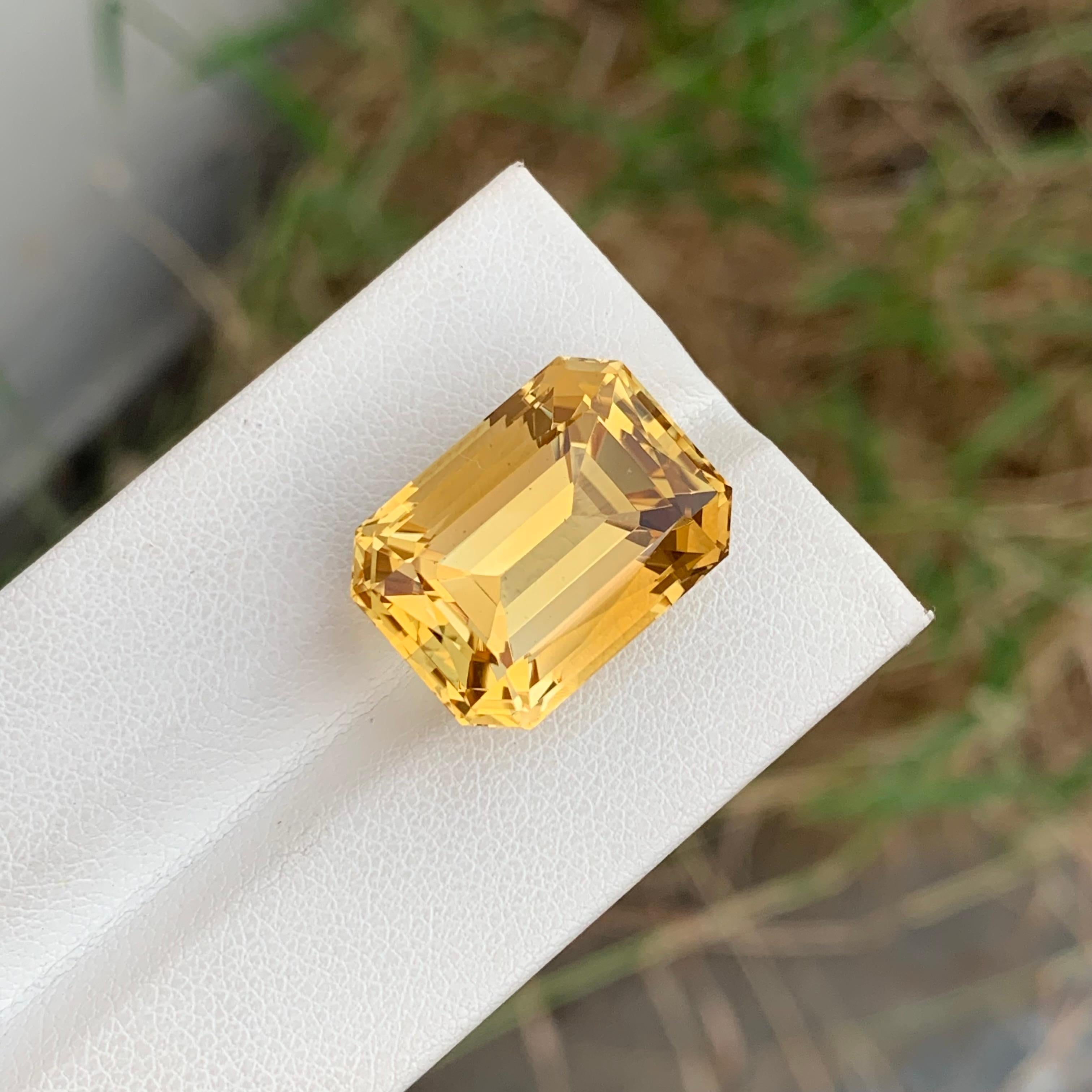 20.15 Carat Natural Loose Yellow Citrine Emerald Shape Gemstone For ...