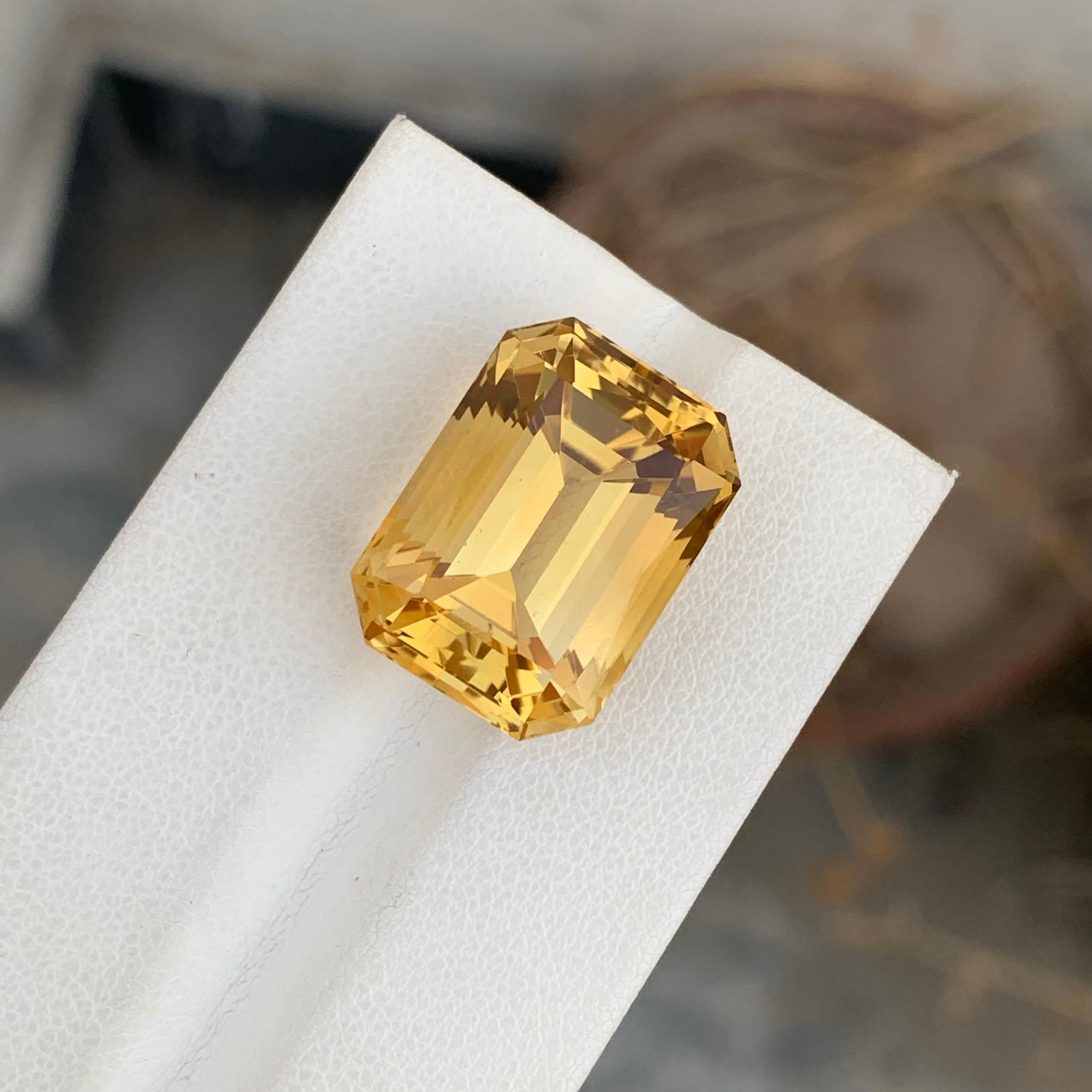 20.15 Carat Natural Loose Yellow Citrine Emerald Shape Gemstone For ...