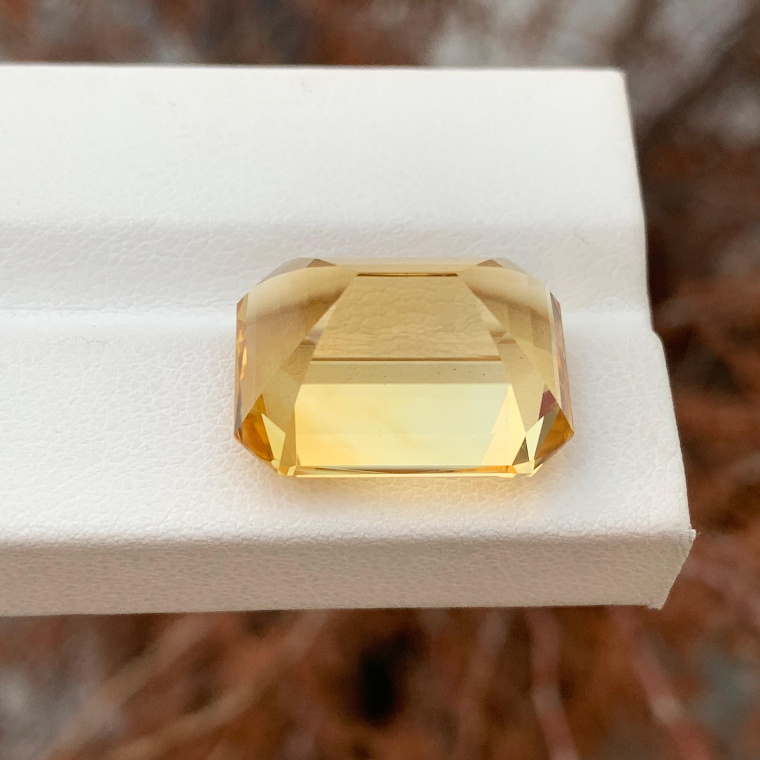 20.15 Carat Natural Loose Yellow Citrine Emerald Shape Gemstone For ...