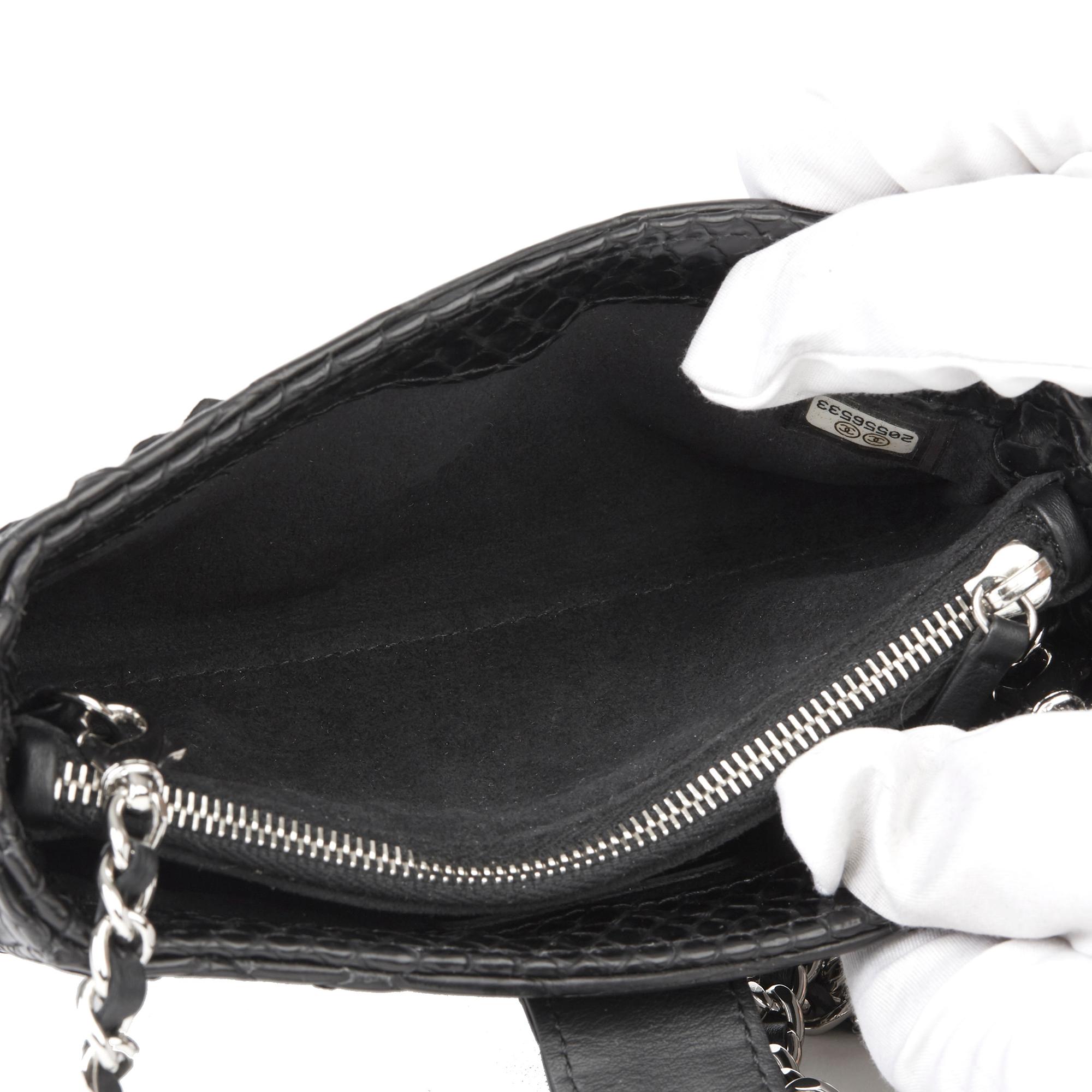 2015 Chanel Black Python Leather Pouch-on-Chain POC at 1stDibs