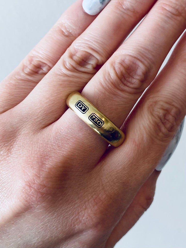 2015 David Yurman Wedding Band 18 Karat Yellow Gold and Sterling Silver ...