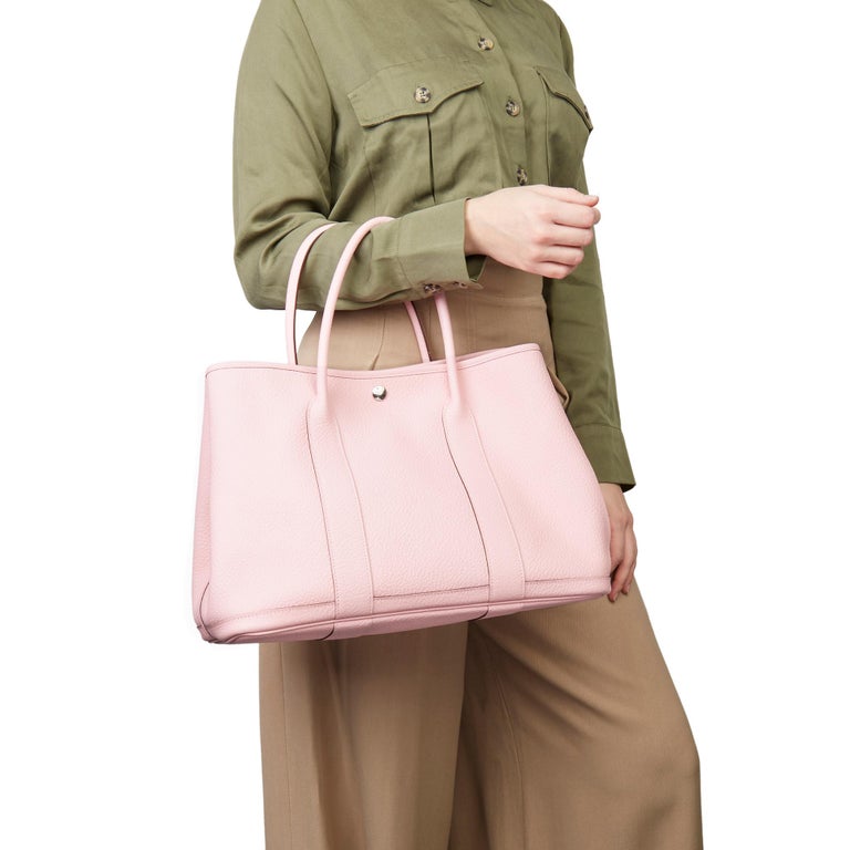 2015 Hermès Rose Sakura Vache Country Leather Garden Party 36cm at ...