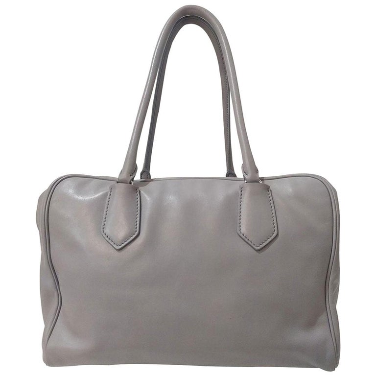 2015 Prada Grey Calf Leather Bag For Sale at 1stDibs