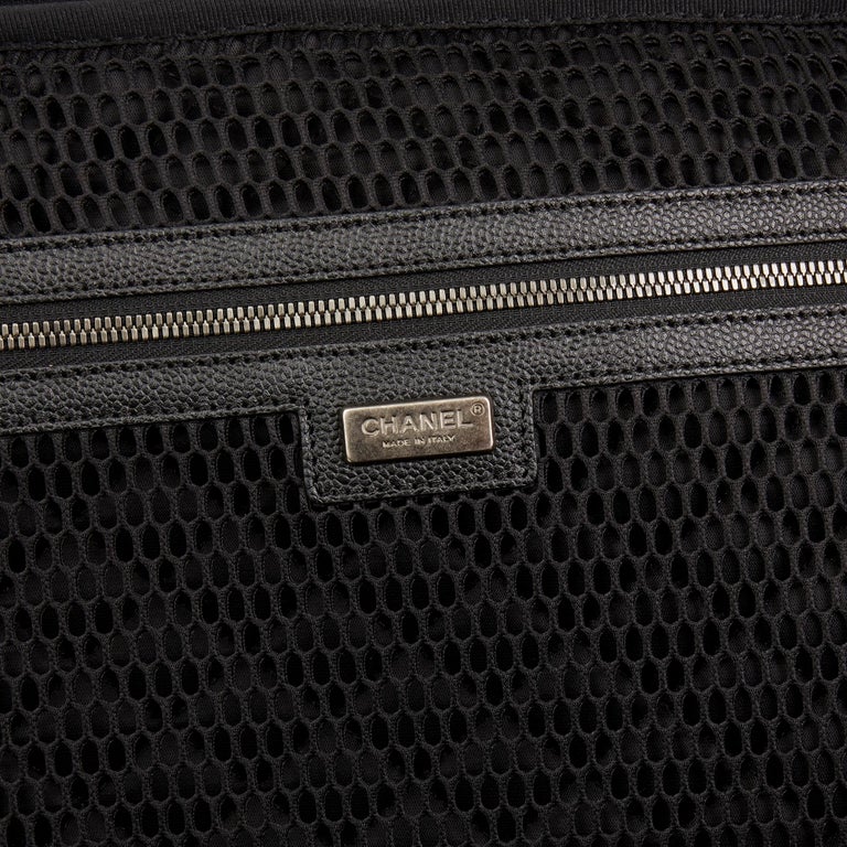 2016 Chanel Black Tweed and Caviar Leather Jacket Trolley Rolling ...