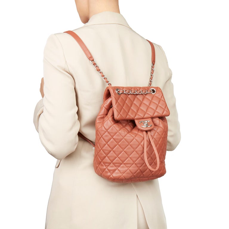 2016 Chanel Brick Brown Quilted Lambskin Small Urban Spirit Backpack at ...