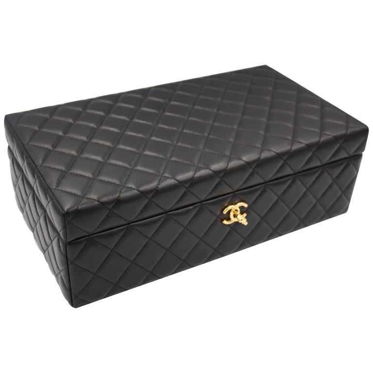 2016 Chanel Timeless Jewelry case in Black Leather at 1stDibs