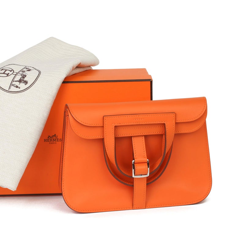 2016 Hermes Orange H Swift Leather Halzan 22 at 1stDibs