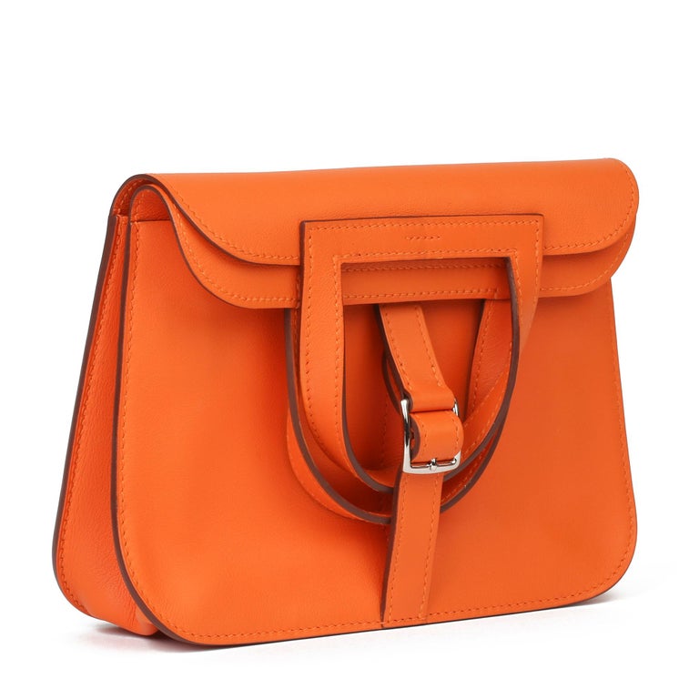 2016 Hermes Orange H Swift Leather Halzan 22 at 1stDibs