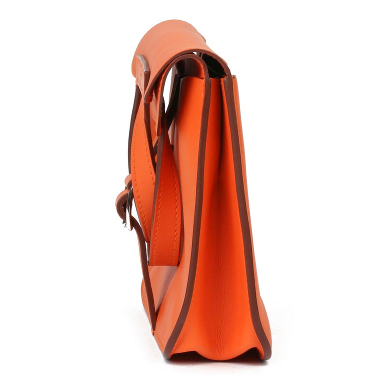 2016 Hermes Orange H Swift Leather Halzan 22 at 1stDibs