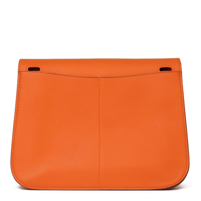 2016 Hermes Orange H Swift Leather Halzan 22 at 1stDibs