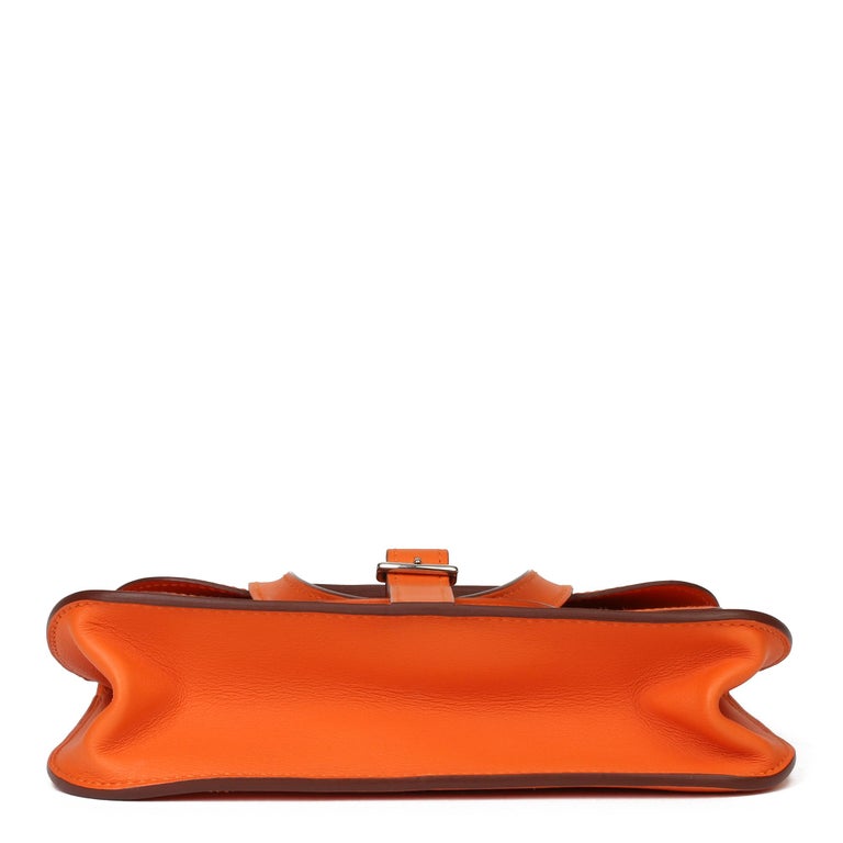 2016 Hermes Orange H Swift Leather Halzan 22 at 1stDibs
