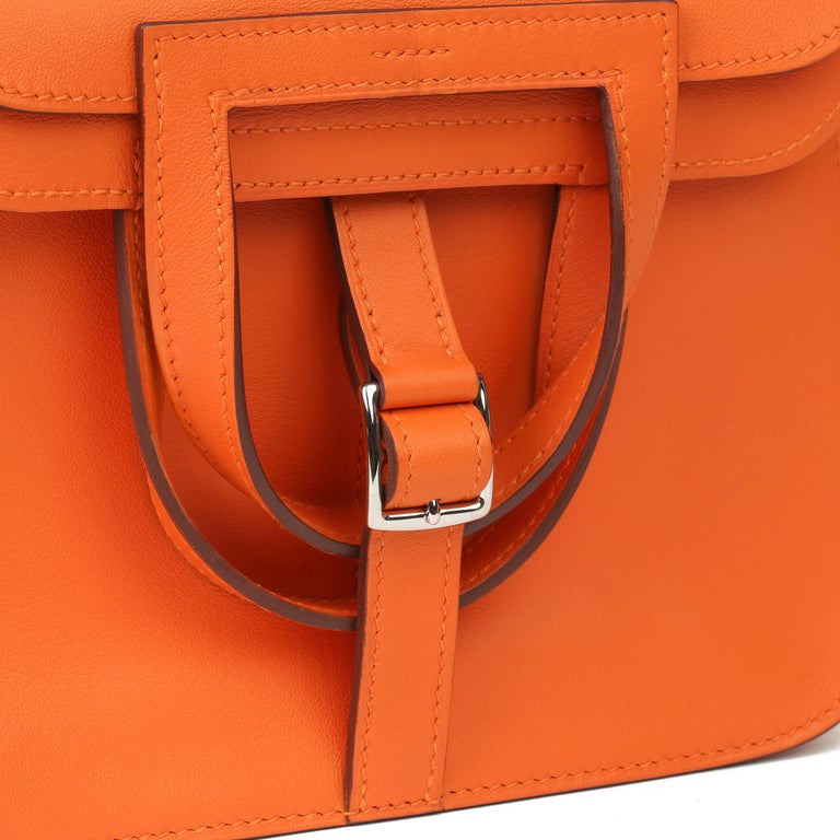 2016 Hermes Orange H Swift Leather Halzan 22 at 1stDibs