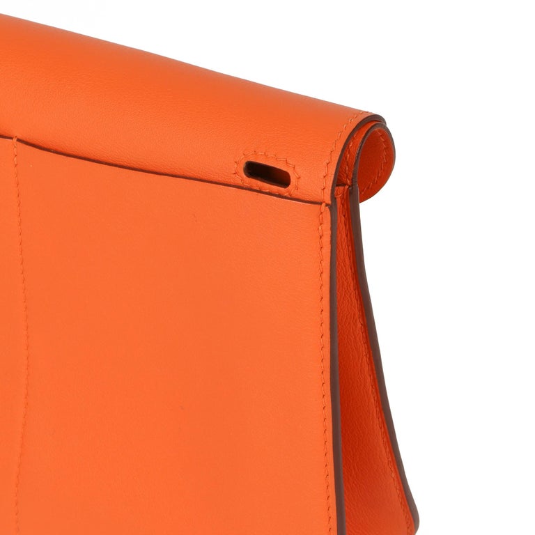 2016 Hermes Orange H Swift Leather Halzan 22 at 1stDibs