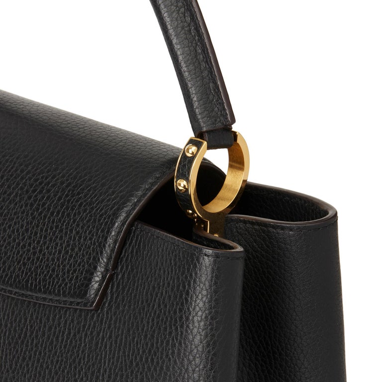 2017 Louis Vuitton Black Taurillon Calfskin Leather Capucine BB at 1stDibs