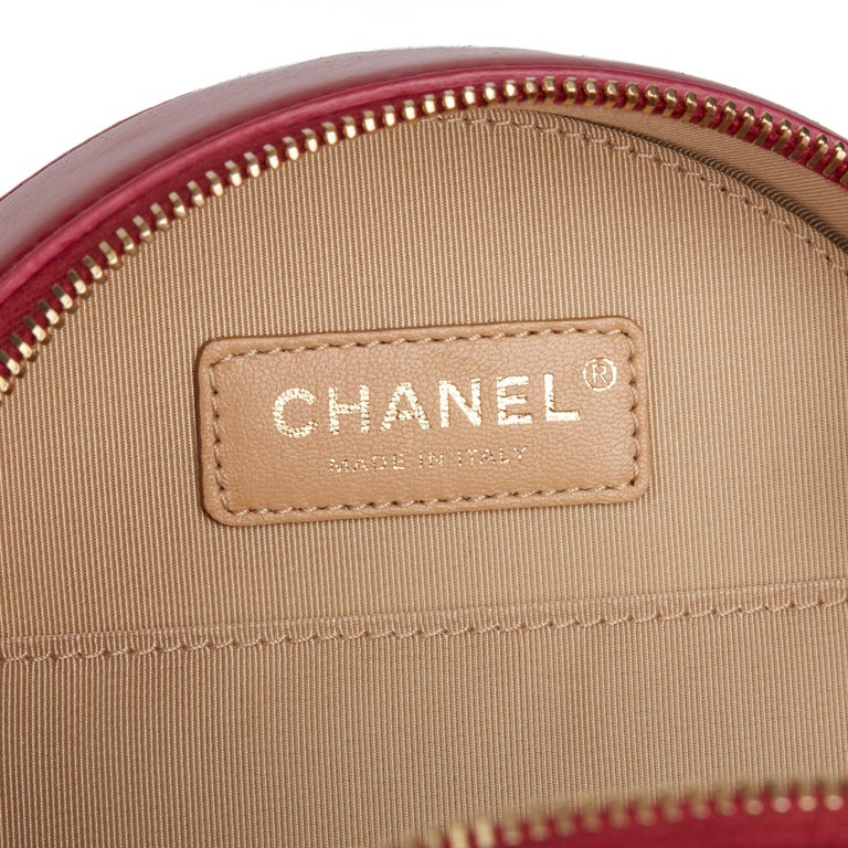 2018 Chanel Raspberry Glazed Calfskin Leather Round as Earth Bag at ...