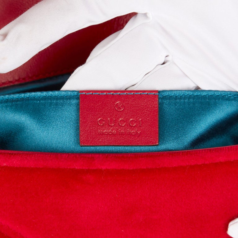 2018 Gucci Red Quilted Velvet Mini Marmont at 1stDibs