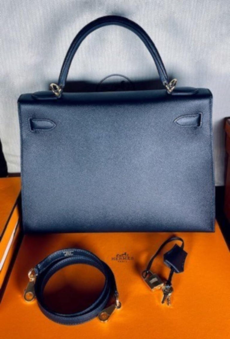 2019 Hermes Sac Kelly II Sellier 32 Black For Sale at 1stDibs