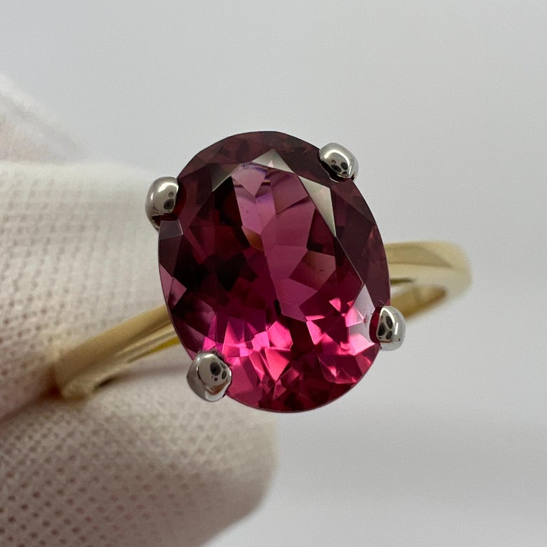 2.01ct Vivid Pink Purple Rubellite Tourmaline Oval Cut 18k Gold ...