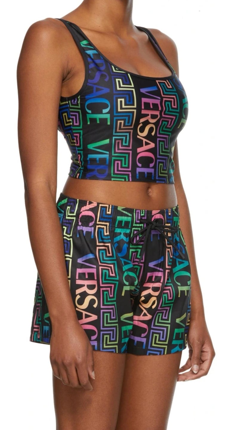 2021 Versace Runway Neon Greca Multicoloured Tank Top SZ 1 S XS 38 For ...