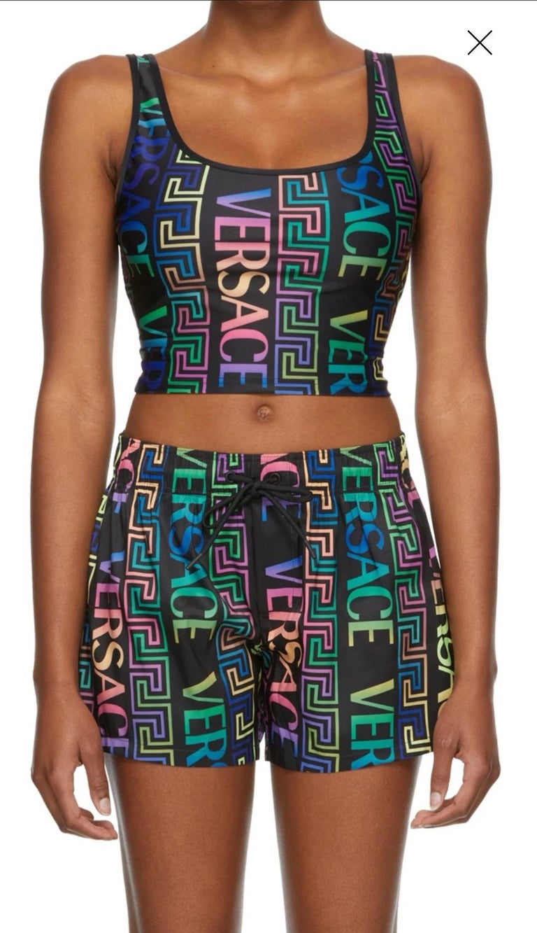 2021 Versace Runway Neon Greca Multicoloured Tank Top SZ 1 S XS 38 For ...